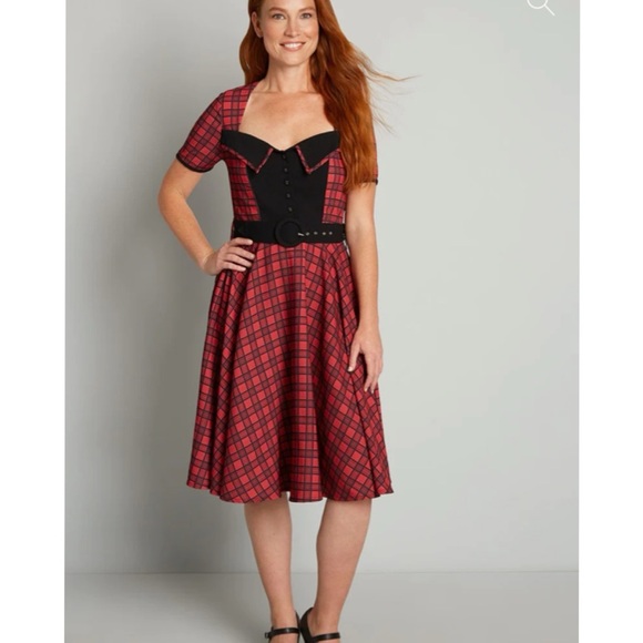 Modcloth | Dresses | Nwt Red Plaid Dress From Modcloth | Poshmark